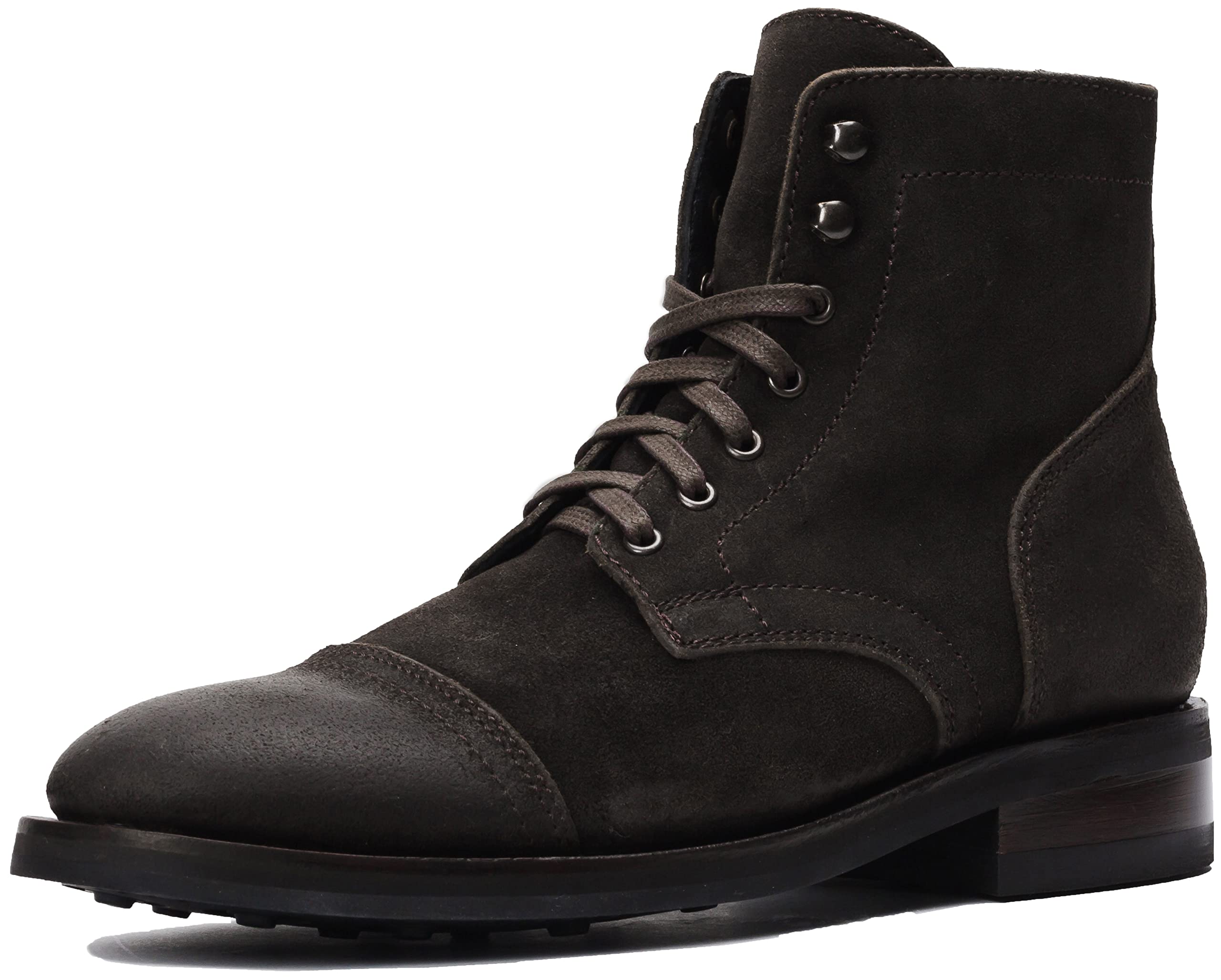 Thursday Boot Company Men’s Captain Cap Toe Leather Boots, Dark Olive Suede, 10.5