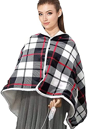 USB Heated Throw Blanket Shawl, Portable Heated Throw Electric Lap Blanket with 3 Heating Settings, Electric Heated Blanket and Throws Cordless Wrap Shawl for Women
