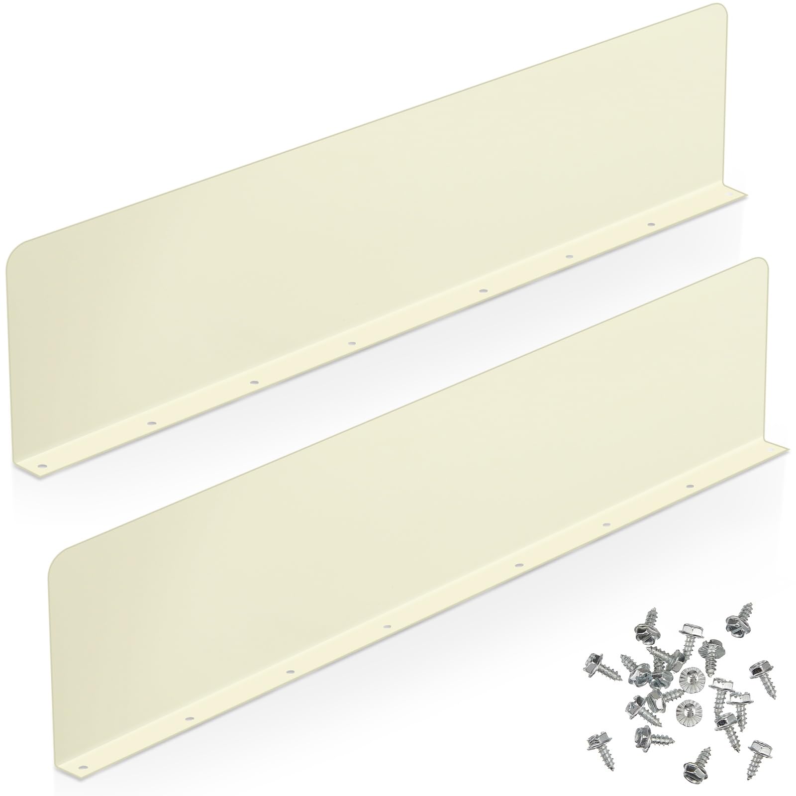 Yexiya 2 Pcs Rain Gutter Valley Splash Guards Downspout Diverter Roof Rain Diverter Roofing Gutter Guards with 20 Pcs Matching Gutter Screws Gutter Guards for Corner House Almond(Straight Style)