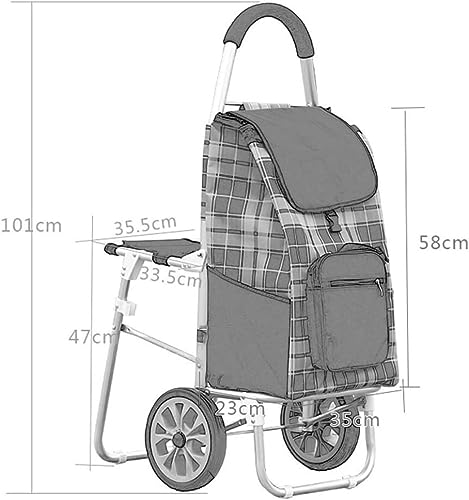 XDMINGY Folding Shopping Cart, Multi Function Shopping Trolley with Wheelss Kitchen Storage Utility-Carts Shopping Cart Folding Portable Grocery Utility Carts
