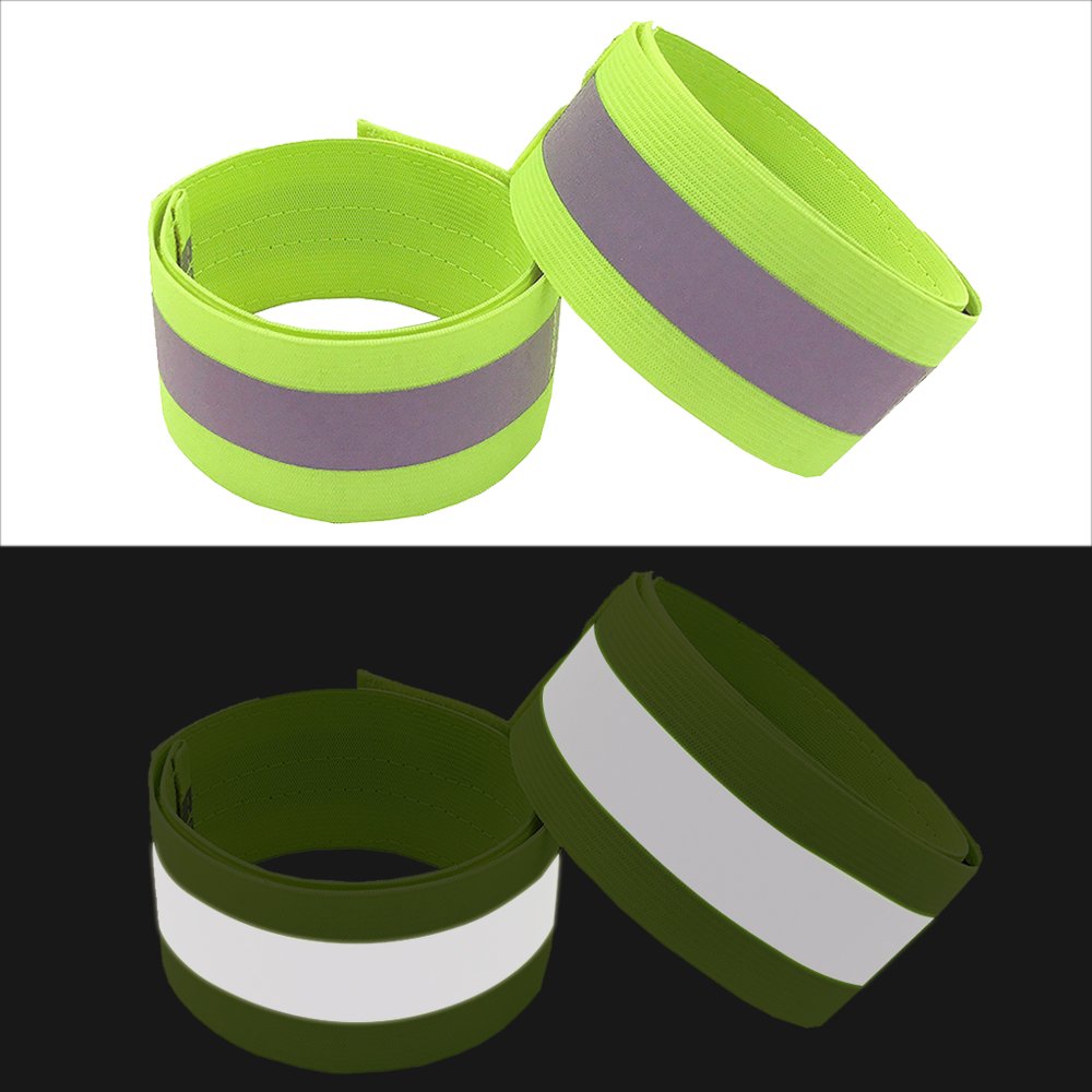 SHEEHAN 4PCS Reflective Wristband/Belt/Armband/Ankle Strap, Suitable for Runners, Walkers, Cyclists and Bike Trousers