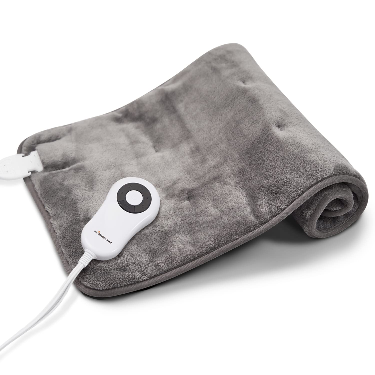 Warm Storm Heating Pad for Back Pain Relief, Cramp and Arthritis, Double Flannel 12" X 24", 4 Hours Auto Shut Off, Electric Heating Pad with 5 Heat Settings,Moist Dry Heat Options,Machine Washable