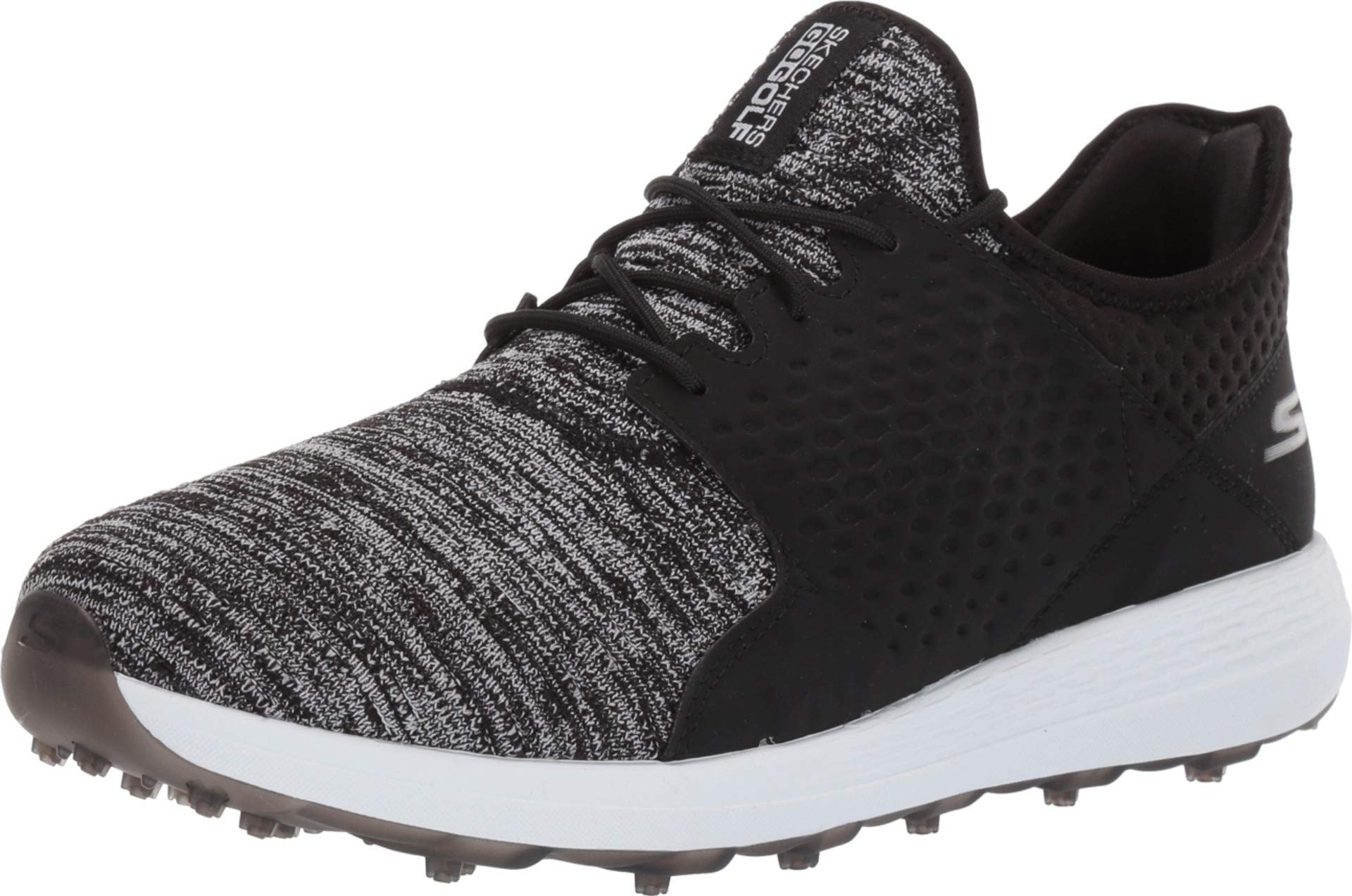Skechers Men's Max Rover Relaxed Fit Spikeless Golf Shoe, Black/White, 9