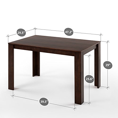 Zinus Vialeta Mission Style Wood Dining Table / Table Only, Espresso