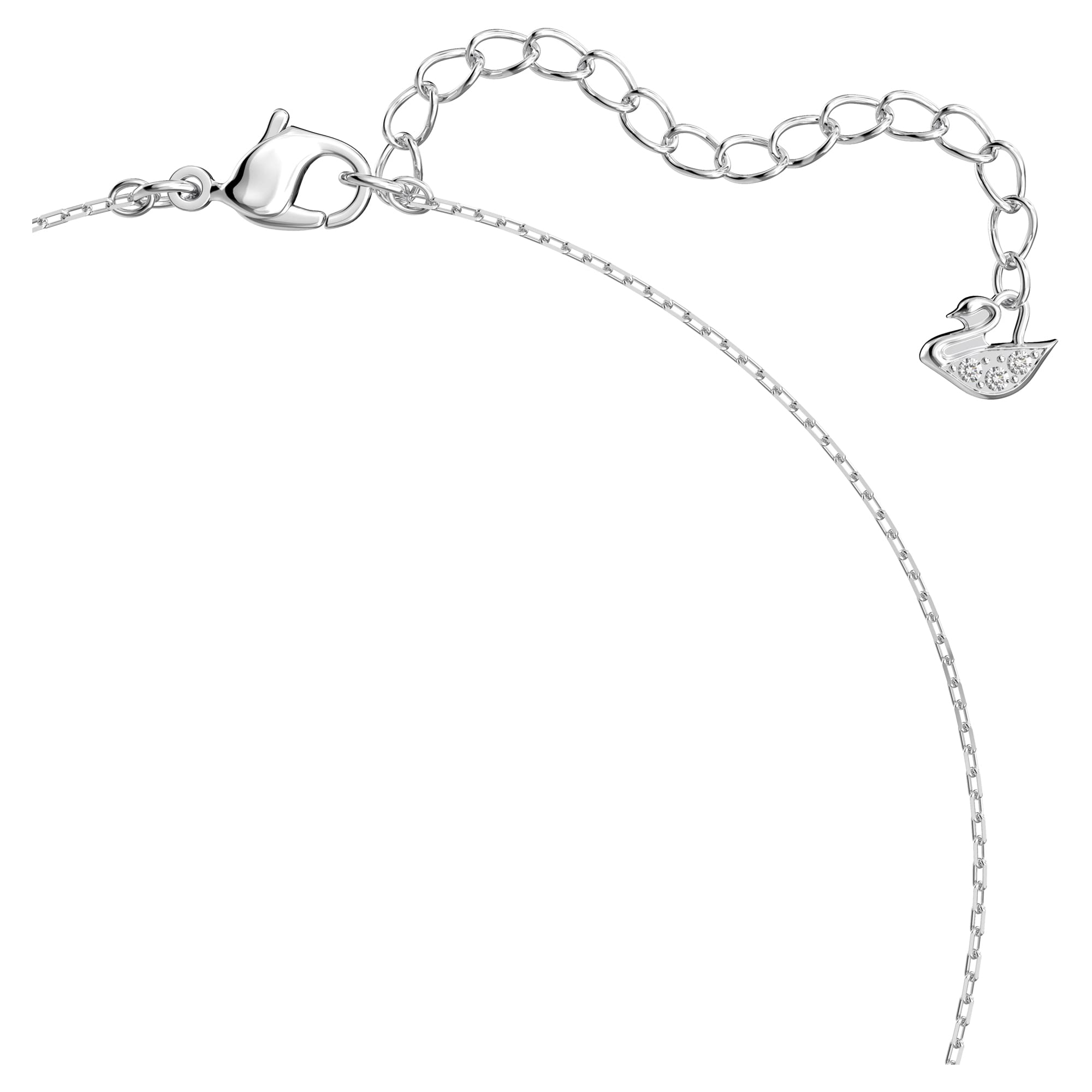 SWAROVSKI Stilla Attract Trilogy Round Pendant Necklace - Women's White Round Crystal Pendant with Rhodium Plated Chain