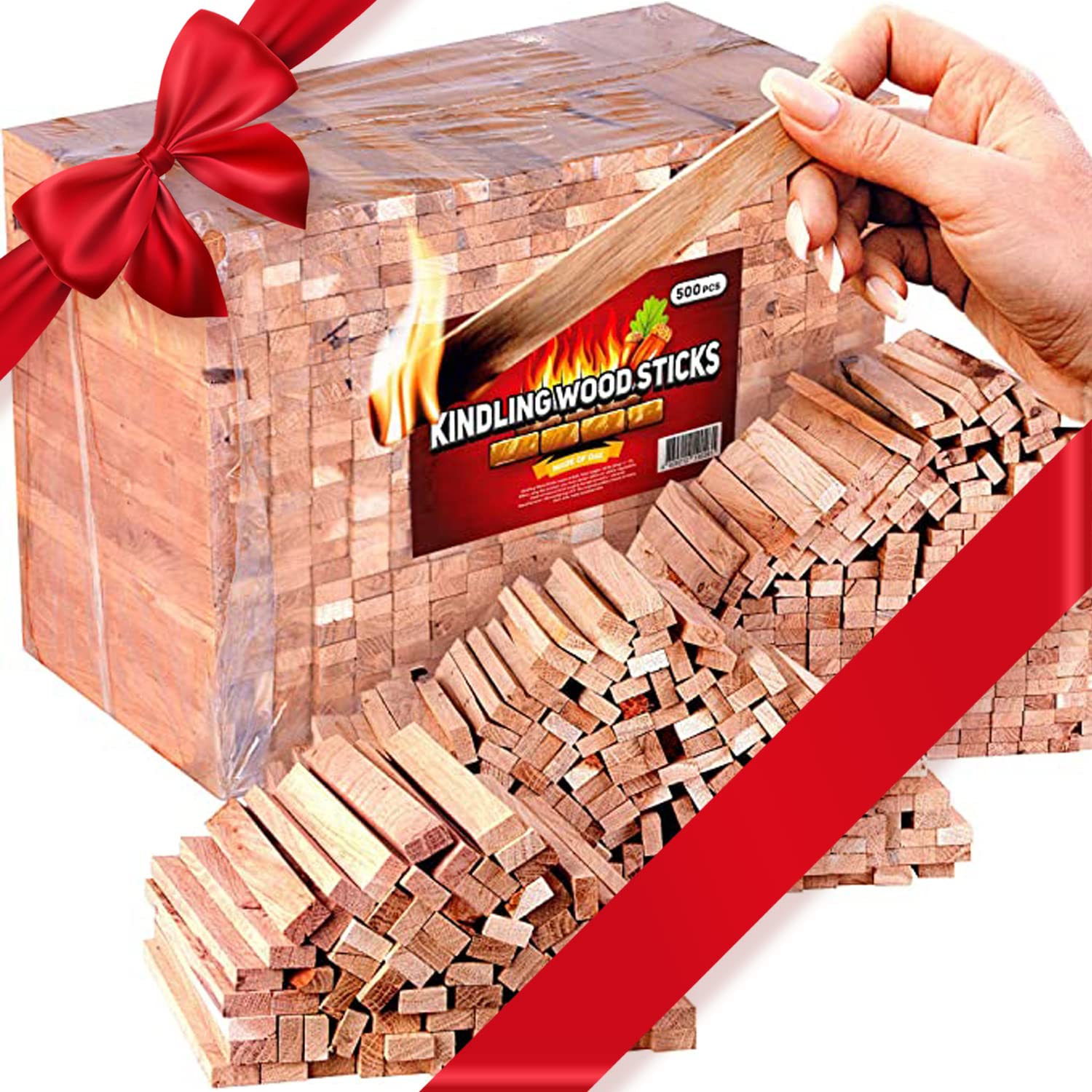 Zorestar Grillers Kindling Wood Sticks (500pc) Fire Starter Firewood for Campfires Fireplace Fire Starters For Wood Stove & Bonfires 100% Natural firestarters from Oak 17.5 lbs Easy & Safe for Camping
