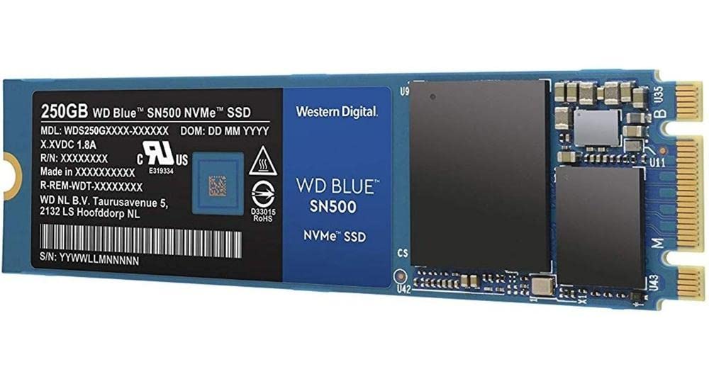 Western Digital 250GB WD Blue SN500 NVMe Internal SSD - Gen3 PCIe, M.2 2280, 3D NAND, Up to 1700 MB/s - WDS250G1B0C
