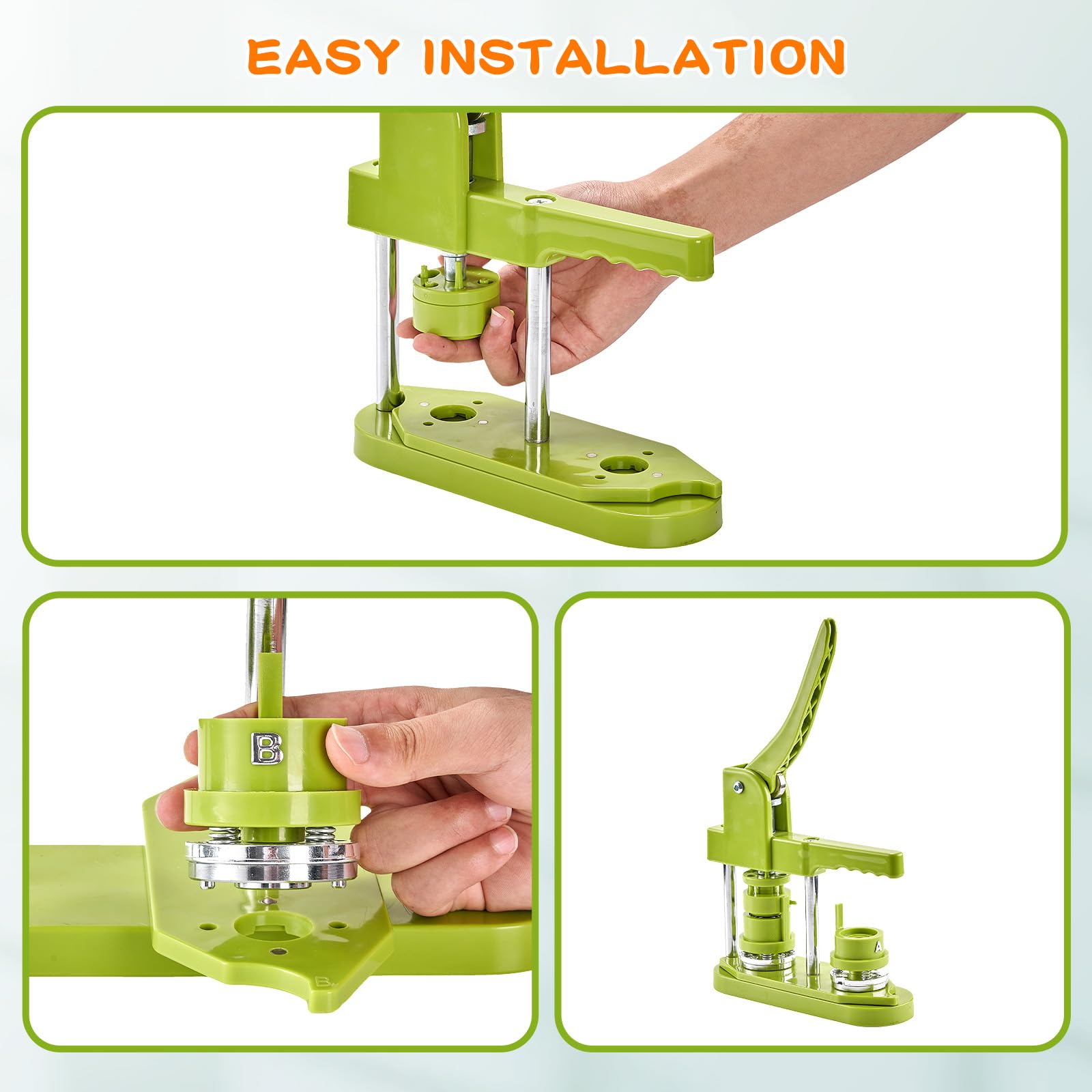 Upgrade Button Maker Machine Multiple Sizes + 58mm Button Making Parts 200 Sets