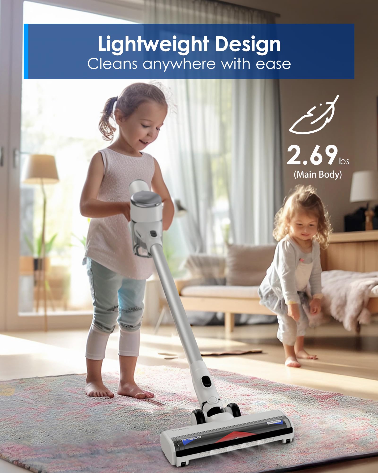 Tineco Pure ONE S12 PRO EX Smart Cordless Stick Vacuum Cleaner, Optimized Ultra Powerful Suction & Long Runtimes, Excellent for Multi-Surface & Pet Hair Cleaning with LED Hard Floor