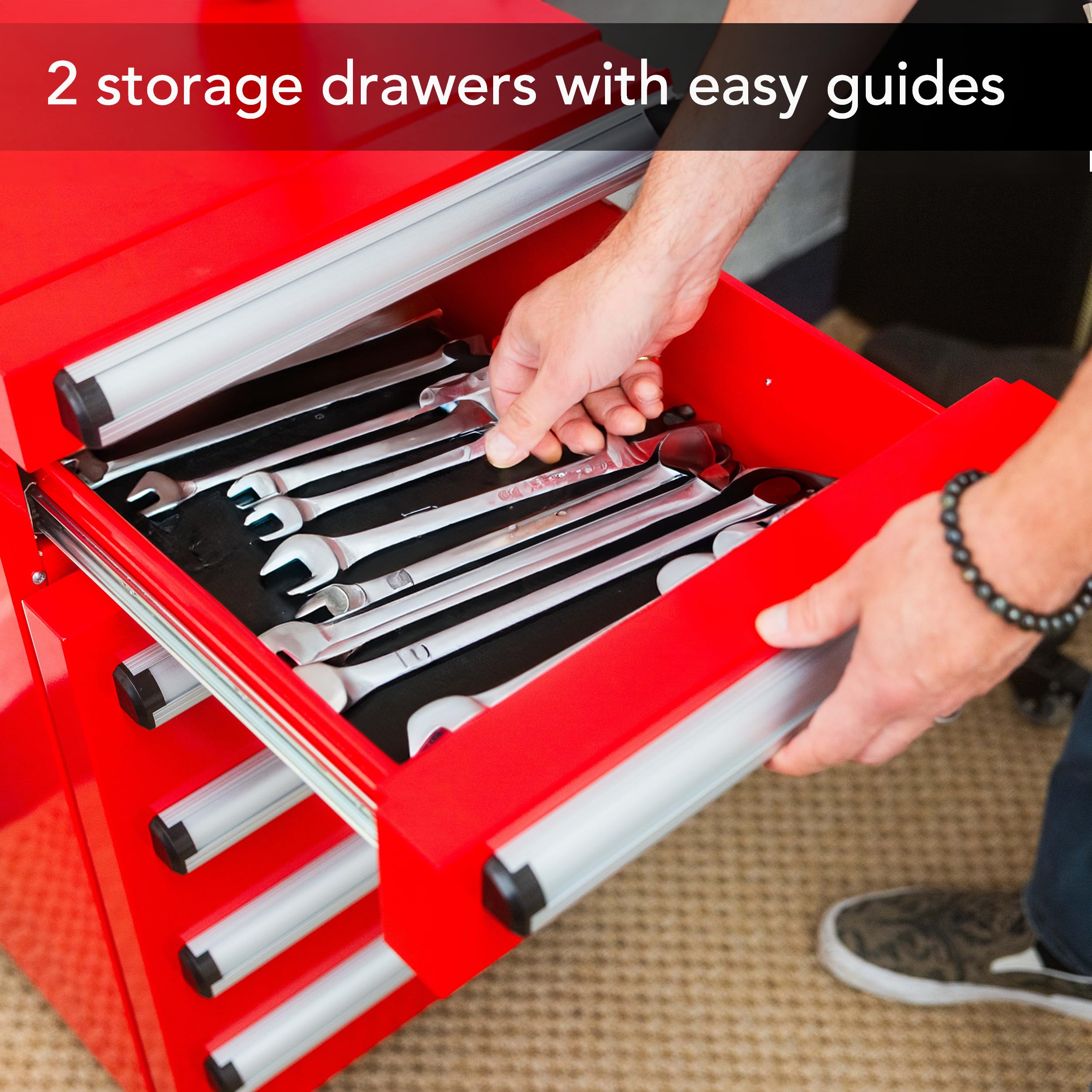 Whynter TBR-185SR 1.8 cu. ft. Portable Tool Box Refrigerator with 2 Drawers and Lock, One Size, Powder Coated Red