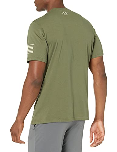 Under Armour Men's New Freedom Logo T-Shirt, Marine Od Green (390)/Desert Sand, Large