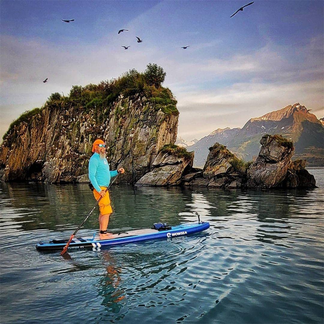 WOWSEA Flyfish F1 Inflatable Paddle Board, Durable and Stable Racing SUP Board, Surfing & Exploring Paddleboard with Accessories Kit, Nice Choice for Aquatic Exercise and Teaching