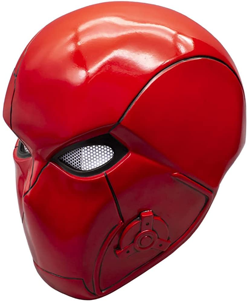 XSQUD Red Mask Hood Helmet Durable Adult Cosplay Halloween Costume Prop Party Accessory (RH helmet)