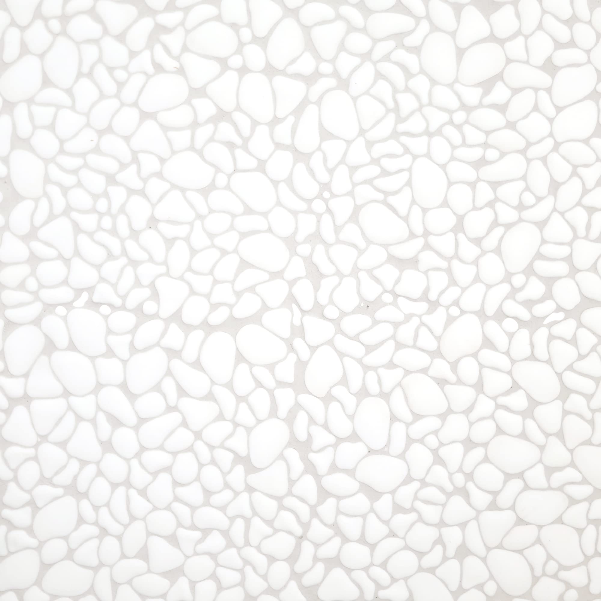 Sunwings 6X6 INCH SAMPLE Pebble Tile for Shower Floor Border Kitchen Bathroom Backsplash. Marble Stone Looks Wall and Floor Tile, White