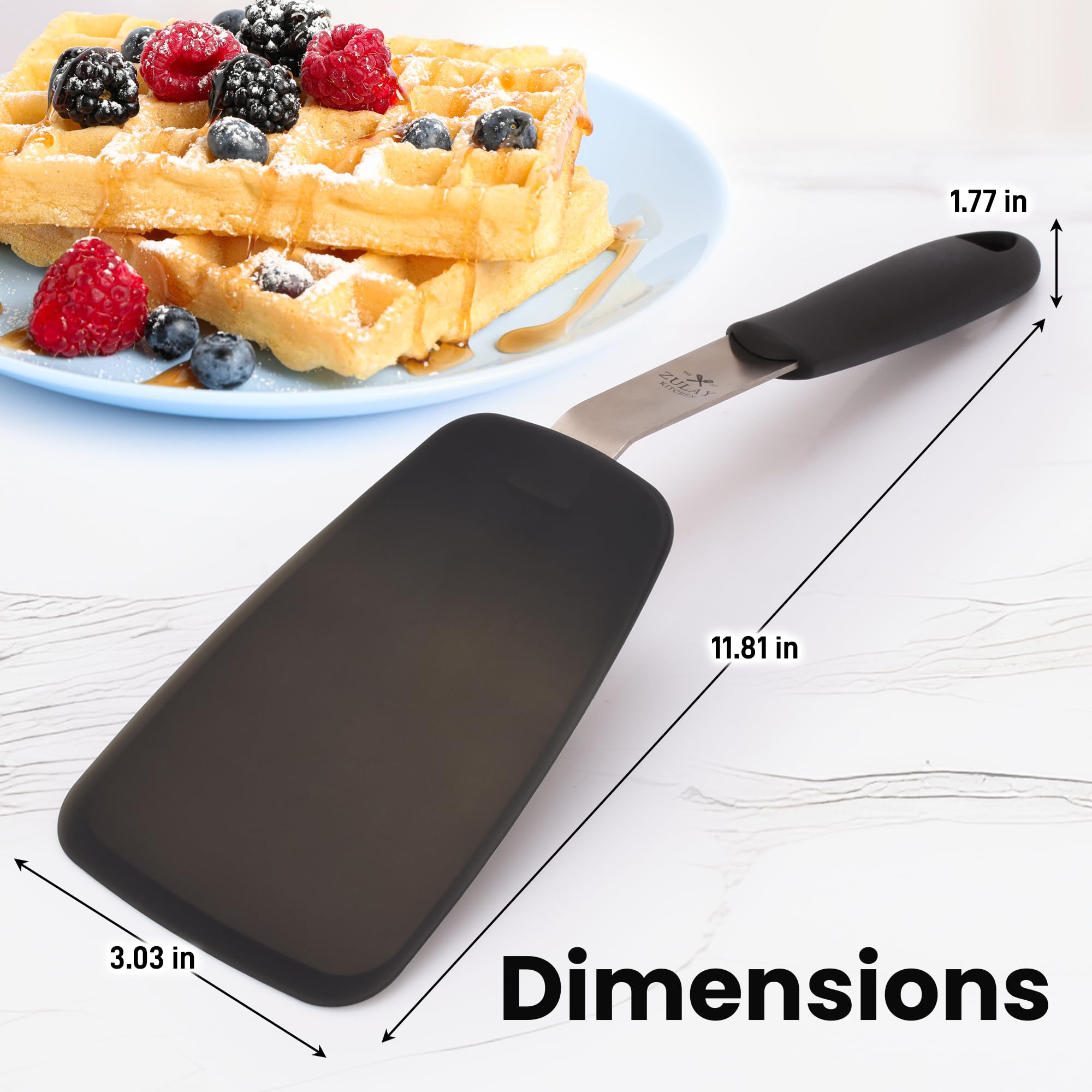 Zulay 6-Piece Utensils Set With Holder - Non Stick Nylon Kitchen Utensil Set With Rotating Stand - Complete Heat Resistant Spatula Cooking Utensils Set With Holder & Weighted Handle For Kitchen
