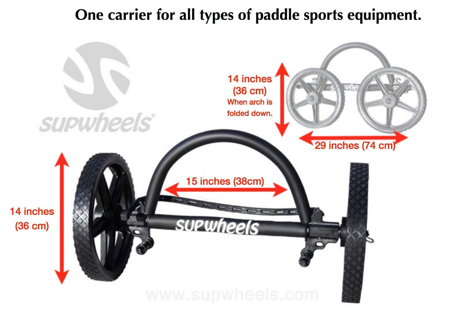 SUP Wheels Classic Standup Paddleboard Trailer and SUP Carrier | Walk model - no Strap Handle