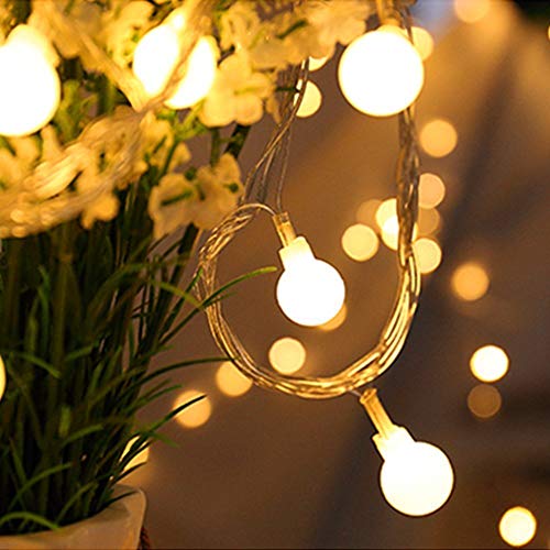 ZOUTOG Battery Operated String Lights, 33ft/10m 100 LED Bulb Warm White Outdoor String Lights with Remote Controller, Decorative Timer Globe Fairy Light for Christmas/Wedding/Party Indoor and Outdoor