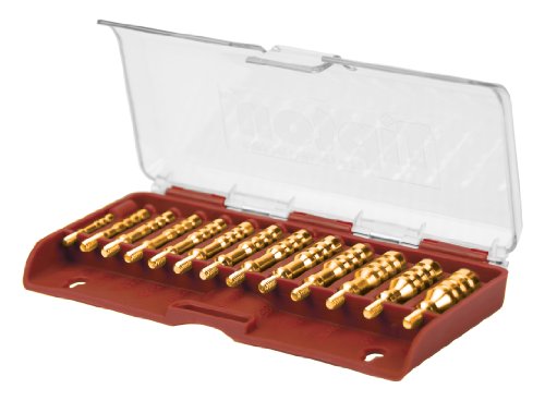 Tipton 13-Piece Brass Jag Set with Storage Case for Rifle Cleaning and Maintenance
