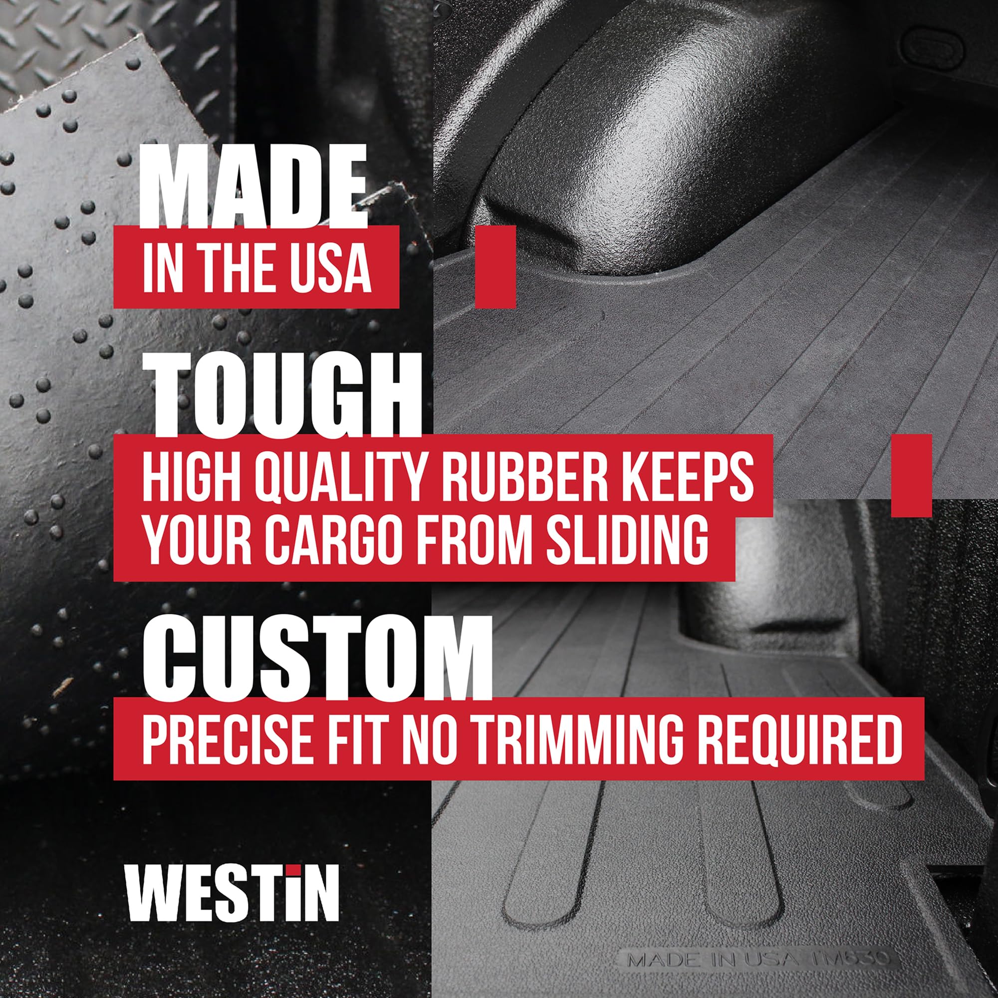 Westin 50-6365 Black Rubber Truck Bed Mat fits 2015-2023 F-150 (6.5' Bed)