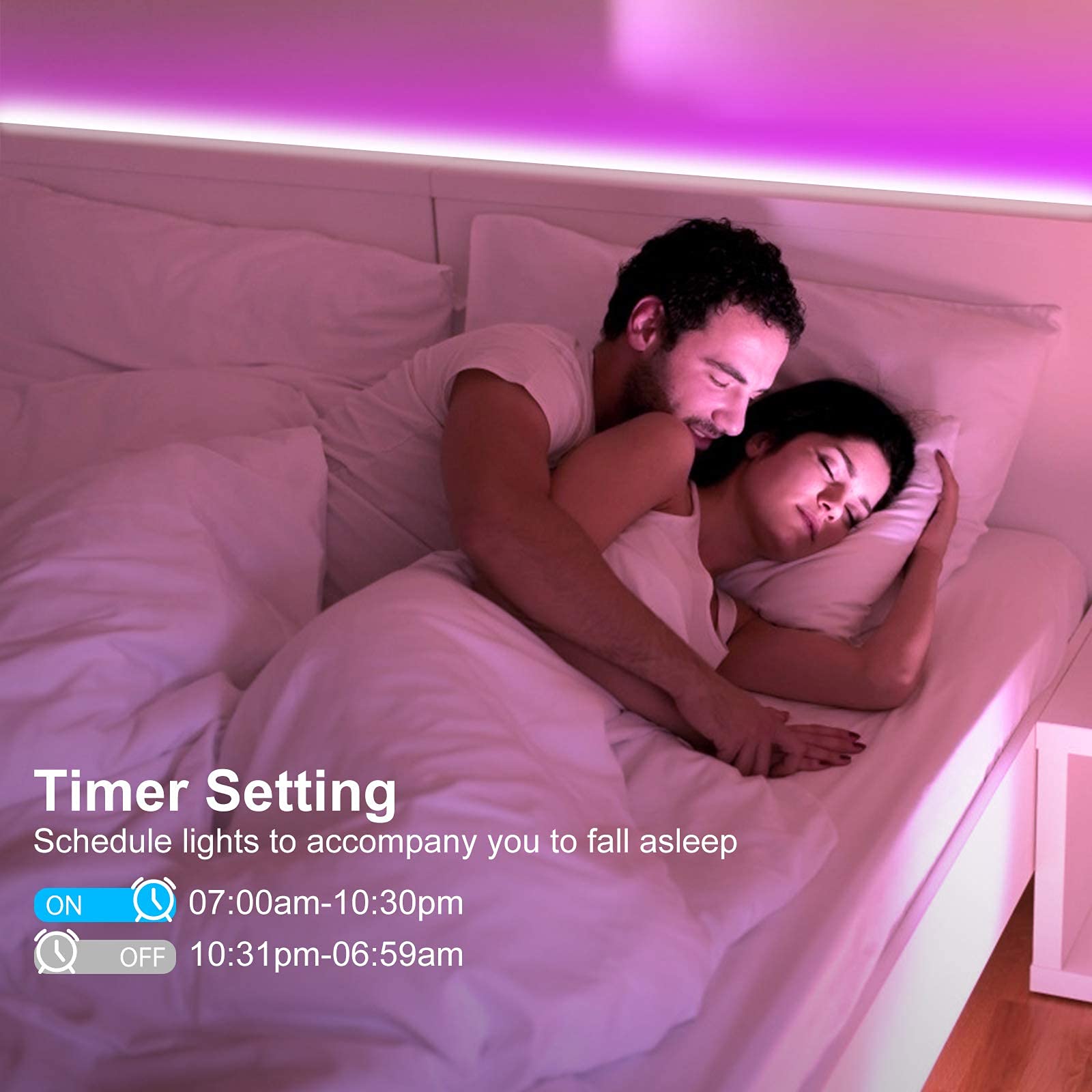 ZHT Bluetooth LED Strip Lights 32.8ft/10M App Control, Sync with Music RGB Color Changing Strip Light for Bedroom Ceiling Kitchen & TV, Rope Light 300pcs Led Waterproof IPX65, Safety Use.