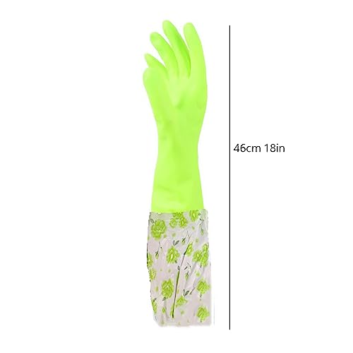 SKFVKAB Rubber Latex Water Proof Dishwashing Gloves Medium Long Cuff Flock Household Cleaning Gloves Barber Apron Jacket