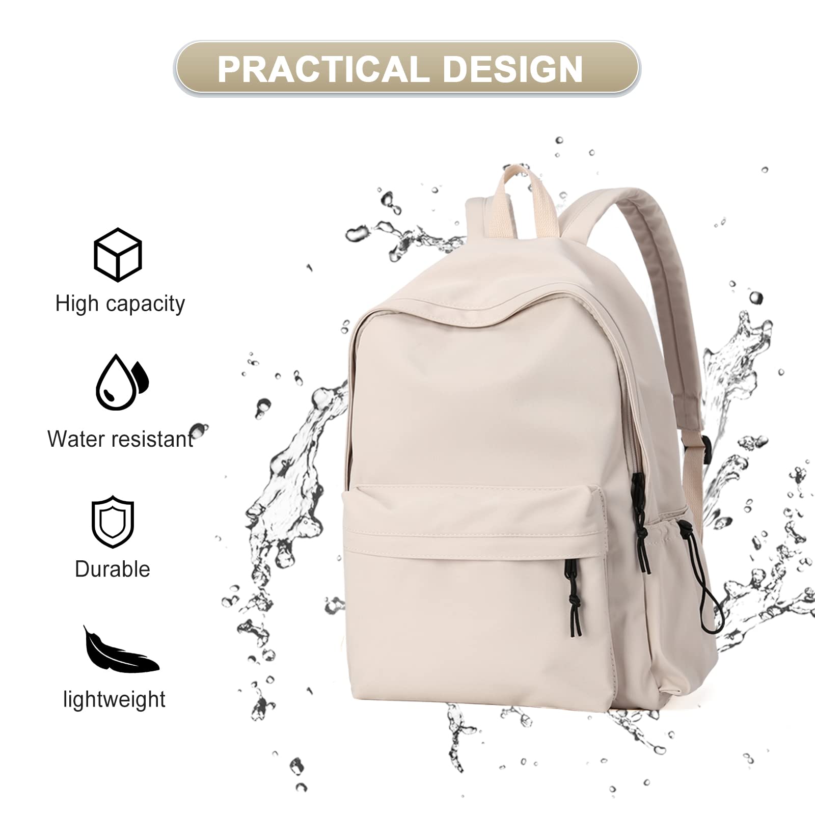 UPPACK College Backpack Travel Essentials Backpack for Women Men Laptop Backpack Casual Daypack Gym Work Backpack for Women Aesthetic Lightweight Hiking Backpack Carry On Cute Backpack for Women