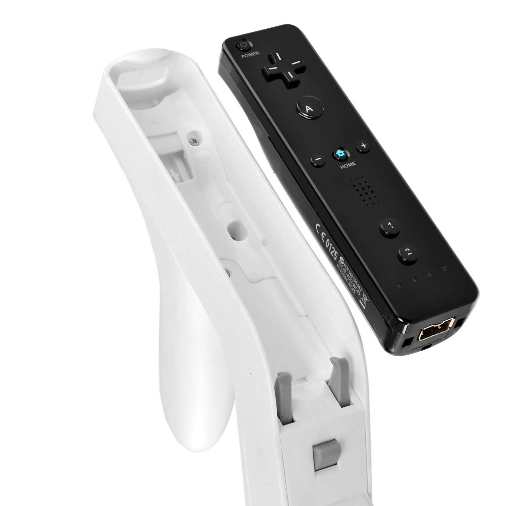 TNP Zapper Gun for Nintendo Wii 2 Pack Wireless Blaster Remote Wiimote Controller Game Attachment, Links Remote Nunchuk for Shooting Sport Games - Light White