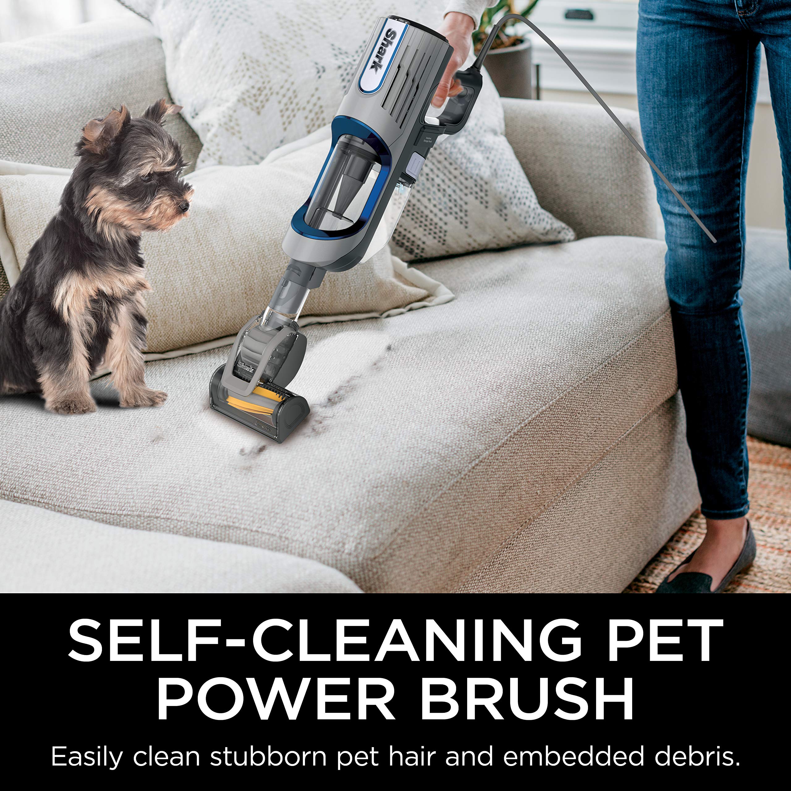 Shark HZ2002 Vertex Corded Ultralight DuoClean PowerFins Stick Vacuum with Self-Cleaning Brushroll (Renewed) (Cobalt Blue)
