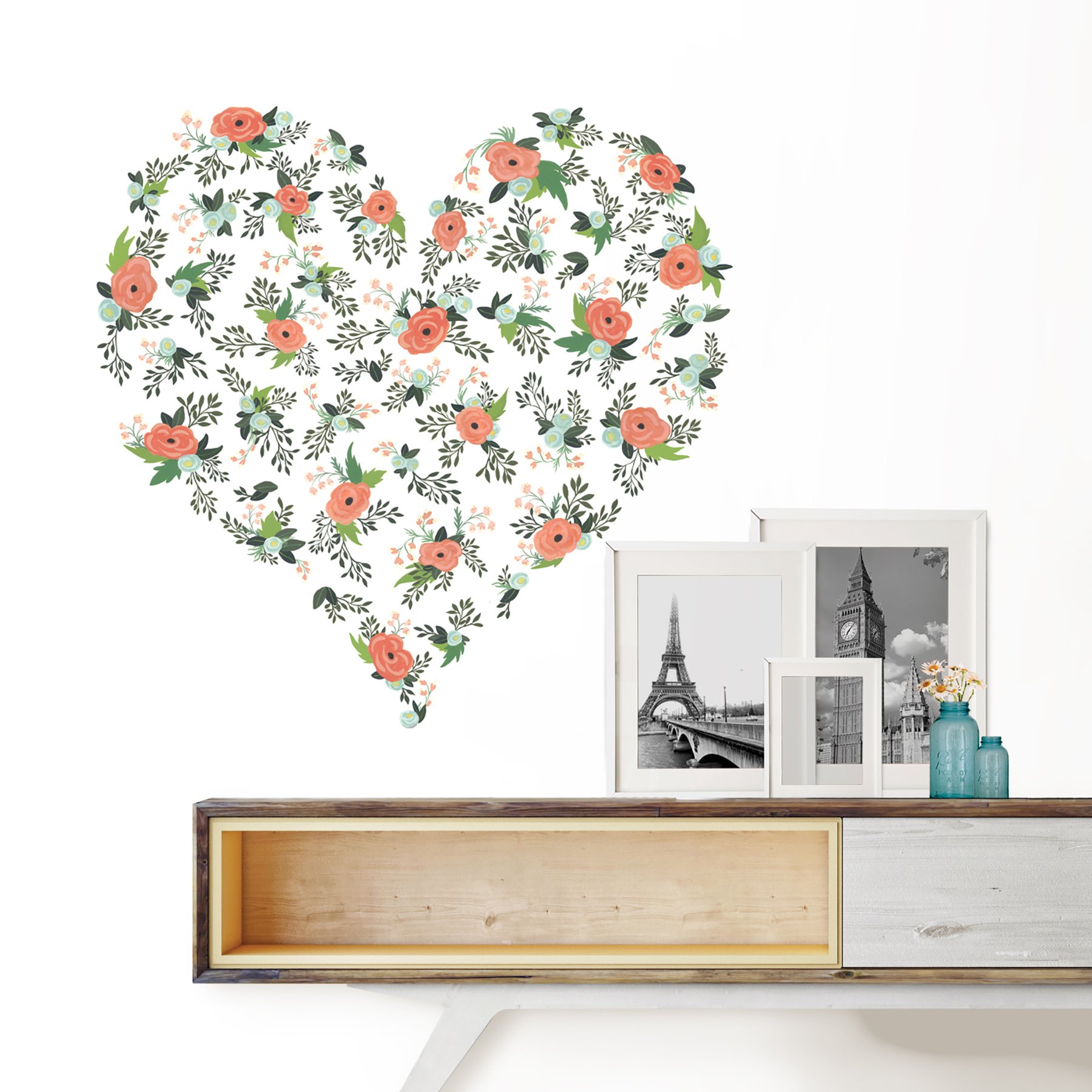 Wall Pops WPK2345 Heart Large Wall Art Kit, Pink