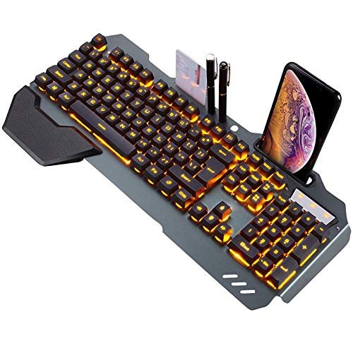 Wired Mechanical Gaming Keyboard 104 Keys Ergonomic RGB LED Backlight Waterproof Gaming Keyboard