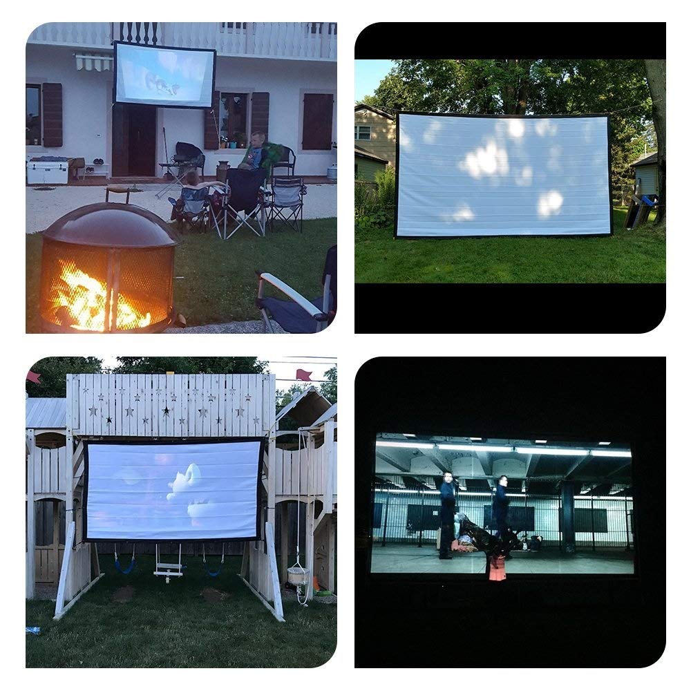 XINGTU Projector Screen Outdoor 150 200 inch 300 inch White Cloth Material 180 250 inch Optional 16:9/4:3 for LED proyector (Size : 250 inch)