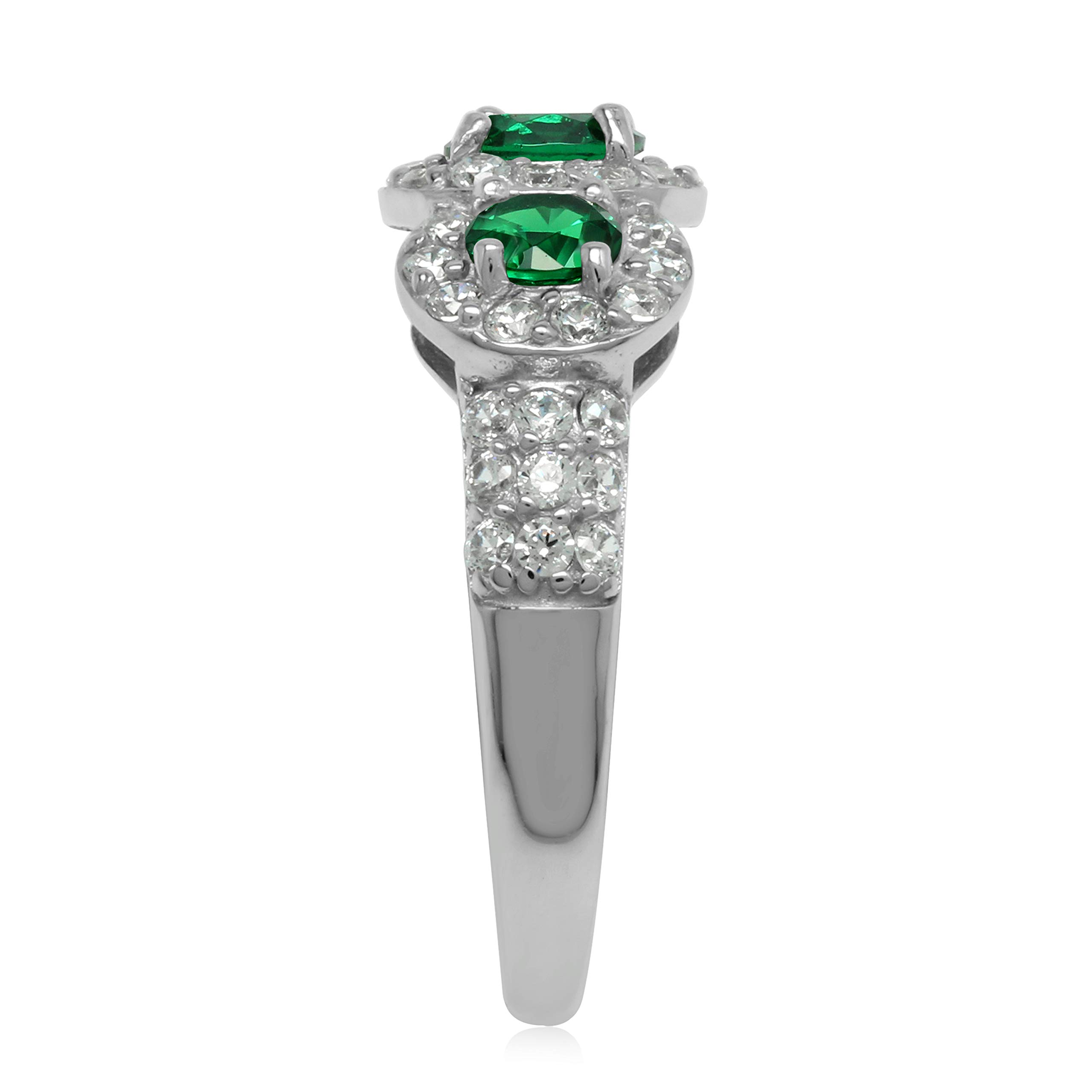 Silvershake Simulated Color Change Alexandrite White Gold Plated 925 Sterling Silver Ring Size 10