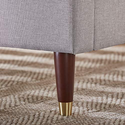 ZINUS Benton Upholstered Platform Bed Frame with Wingback Headboard / Mattress Foundation / No Box Spring Needed / Wood Slat Support / Tufted Headboard, Queen