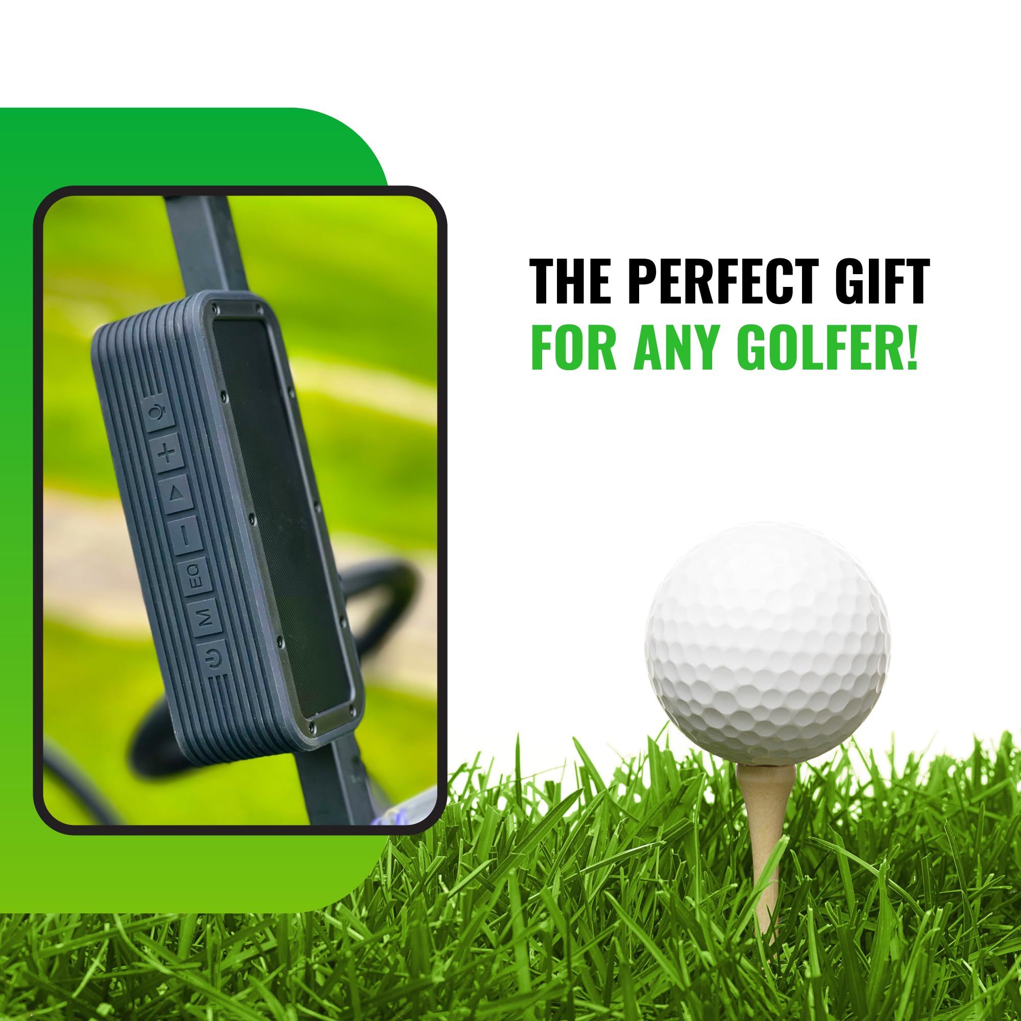 Upside Golf X7 Magnetic Bluetooth Golf Cart Speaker, 200+ Foot Range, 15W, Portable, Waterproof, with 15 HR Rechargeable Battery