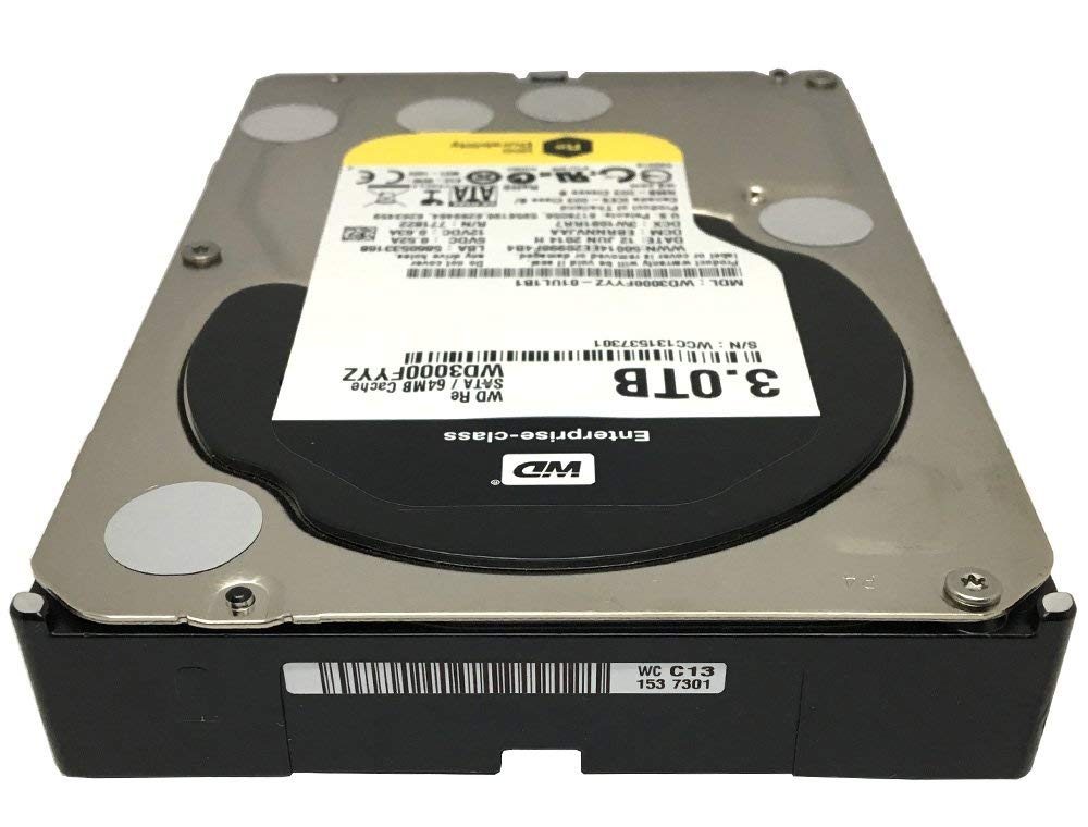 Western Digital RE WD3000FYYZ 3TB 7.2K RPM 64MB Cache 6Gb/s SATA 3.5" Enterprise HDD (Renewed)