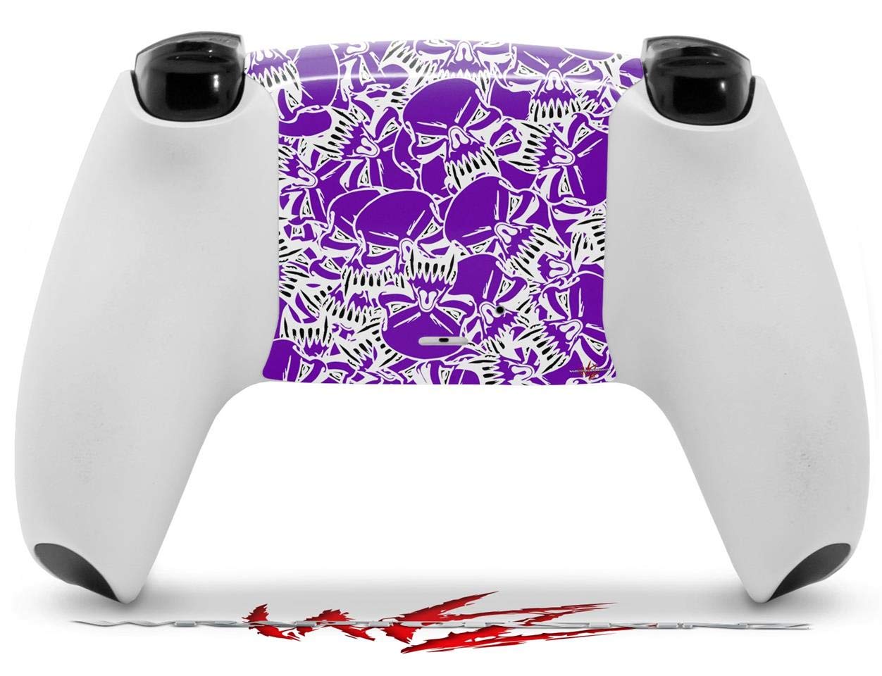 WraptorSkinz Skin Wrap compatible with Sony PS5 DualSense Controller Scattered Skulls Purple (CONTROLLER NOT INCLUDED)