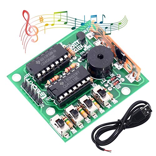 WHDTS 16-Sound Music Box DIY Kit Module w/USB Cable Learning Electronics Practice Soldering DIY Kits for Students Beginner