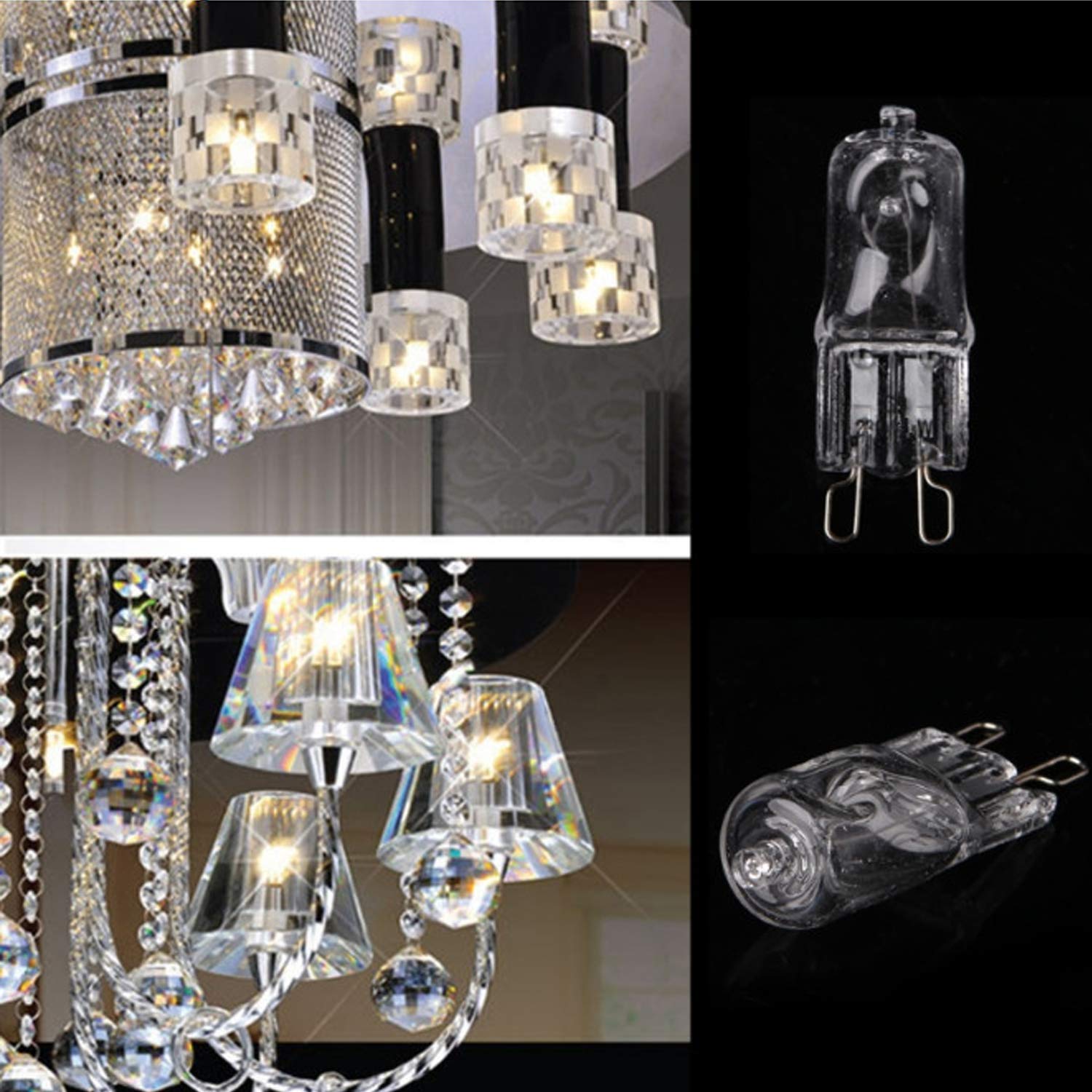 Snnalosses G9 Halogen Light Bulb 40 Watt,Long Lasting Lifespan with High Brightness 520 Lumen,CRI100 & 3000K Warm White,G9 Bulb Bi Pin Base for Chandeliers,Cabinet Lights,12Packs