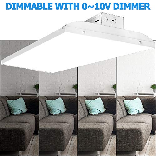 ZJOJO Linear LED High Bay Light 4FT, 321W 45000lm 0-10V dimmable 5000K Daylight [800-1000W Fluorescent Equiv.] Motion Sensor Optional, Indoor Commercial Warehouse Area Light for 321W 1pack