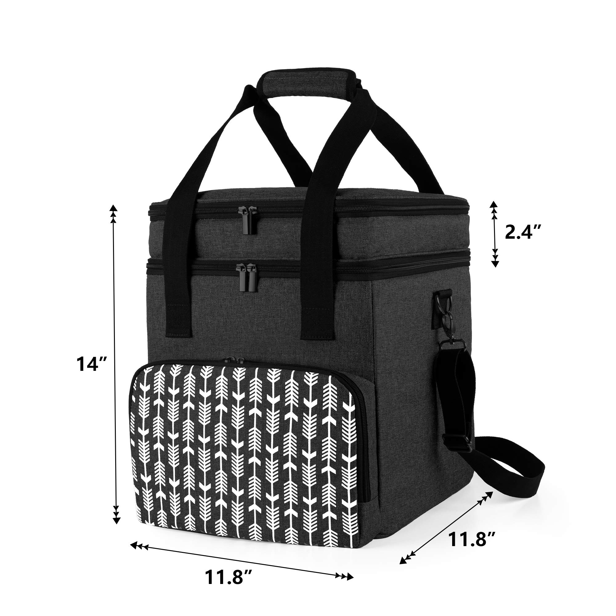 Yarwo Carrying Bag Compatible with Instant Pot 6 Quart, Pressure Cooker Travel Tote Bag with Pockets for Kitchen Accessories, Black with Arrow (PATENTED DESIGN)