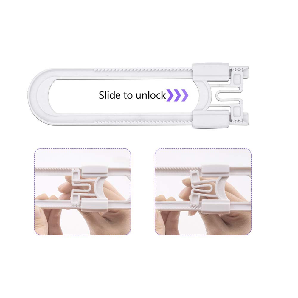 WeTest Upgraded Sliding Cabinet Locks 4 Pack Multi-Purpose Baby Proof Lock, Easy Install No Tools or Drilling Required For Child Safety