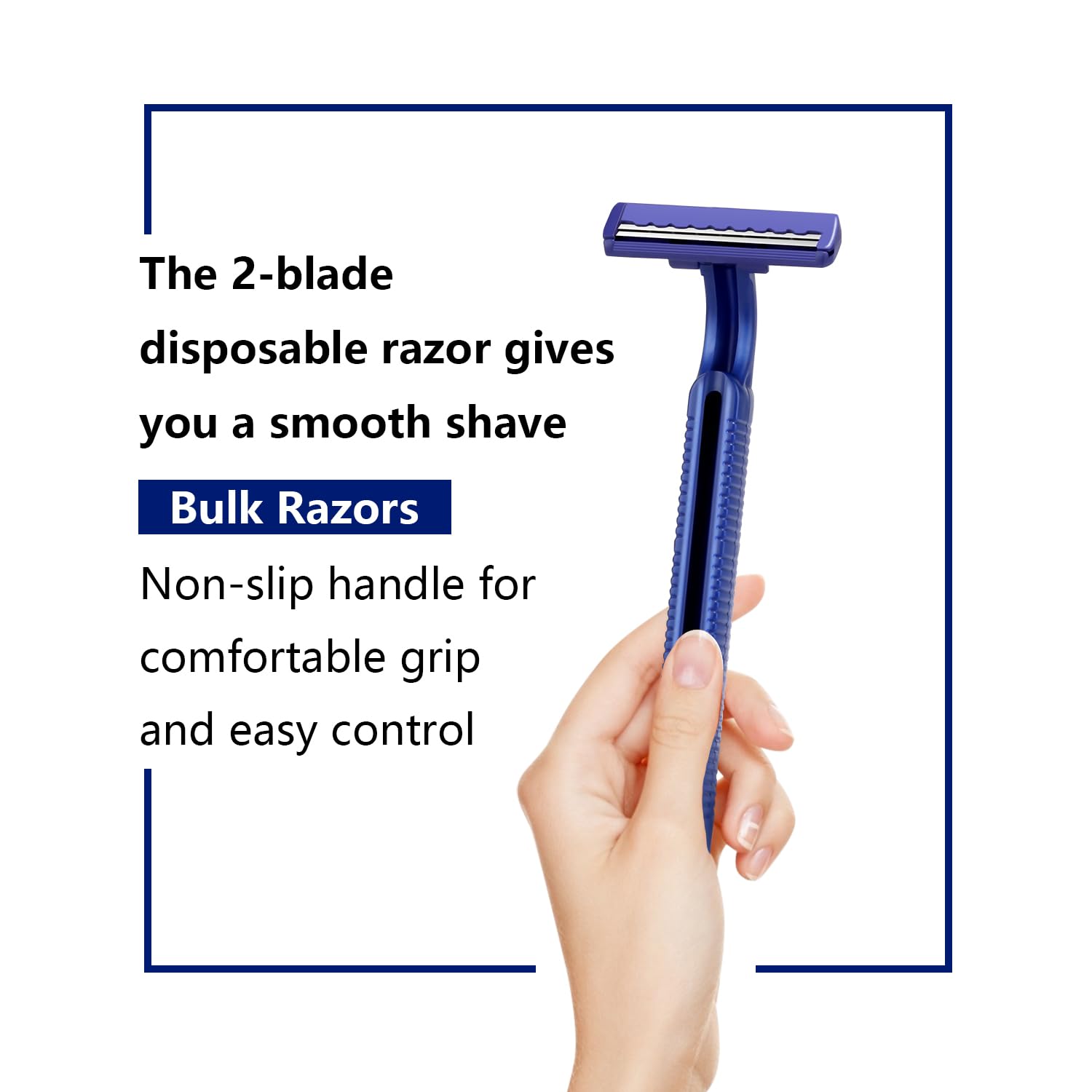 Urbaba Disposable Razors Bulk 200 Pieces, Single Use Razors for Men Shaving, 2 Stainless Steel Blades Disposable Razors for Sensitive Skin