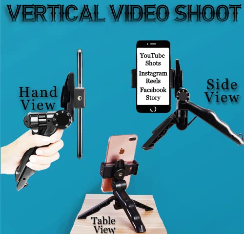 SUBTON Photography Mobile Holder Mini Tripod Camera Stand with Horizontal & Vertical Rotation | for Vlogging, Video Shooting, YouTube etc Compatible with All Mobile Phones, Action GoPro Cameras DSLR