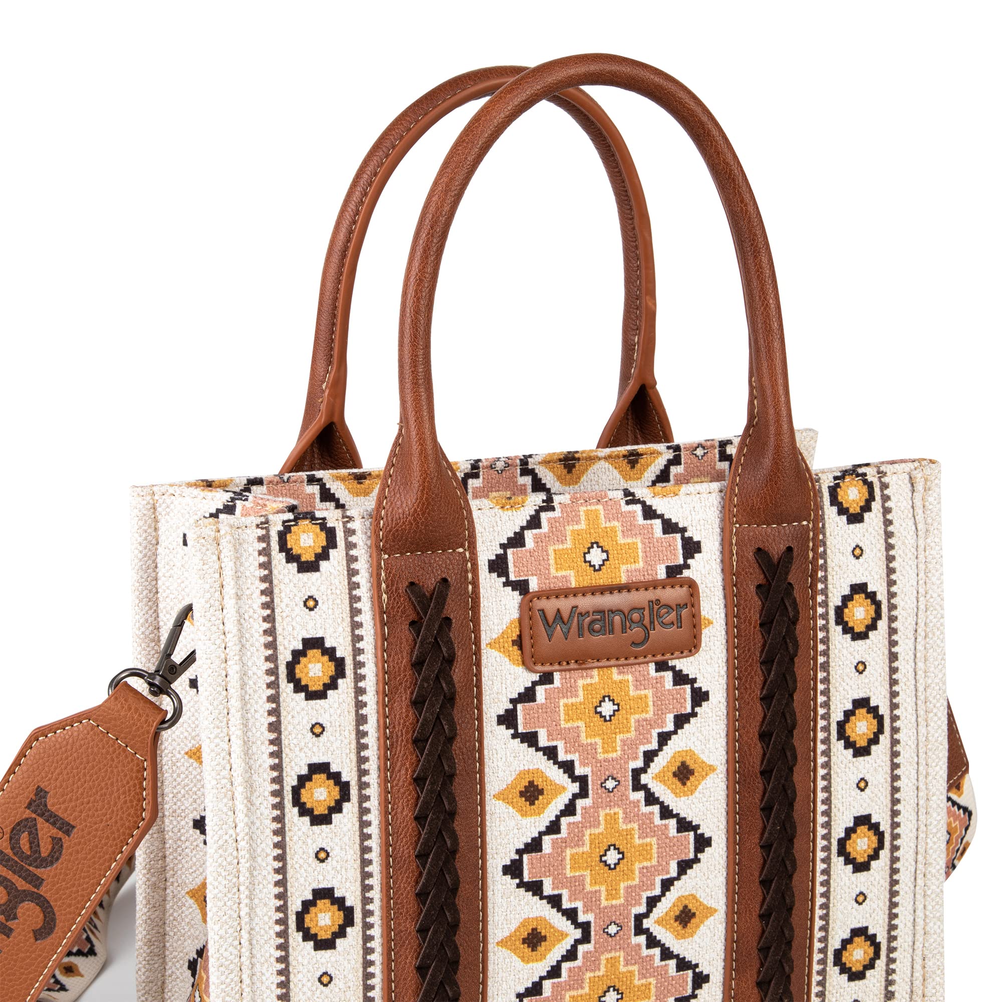 Wrangler Tote Bag for Women Purses Aztec Handbags Western Purses Boho Shoulder Bag ZSY-FBA2-WG2202-8120SBR