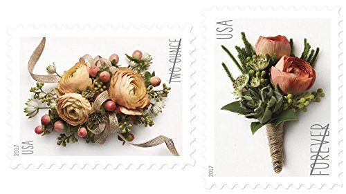 USPS Forever Stamp: Celebration Corsage and Boutonniere Combination Package (5 Sheets of Each)