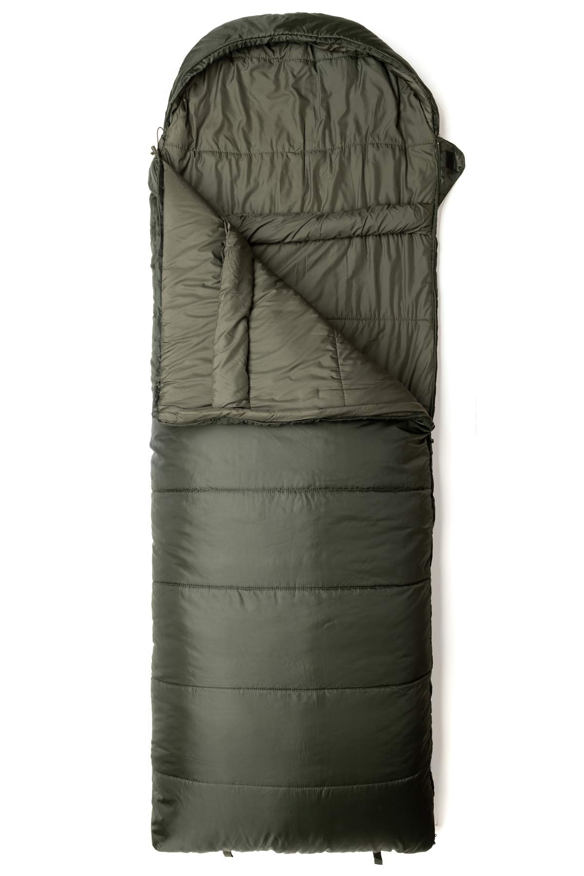 Snugpak Basecamp Ops Navigator Sleeping Bag with Compression Stuff Sack, Left Hand Zip, Olive