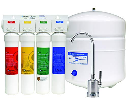 Watts Premier WP531407 RO Pure Reverse Osmosis Water Purifier System with Top-Mount Twist Faucet, Brushed Nickel, Standard