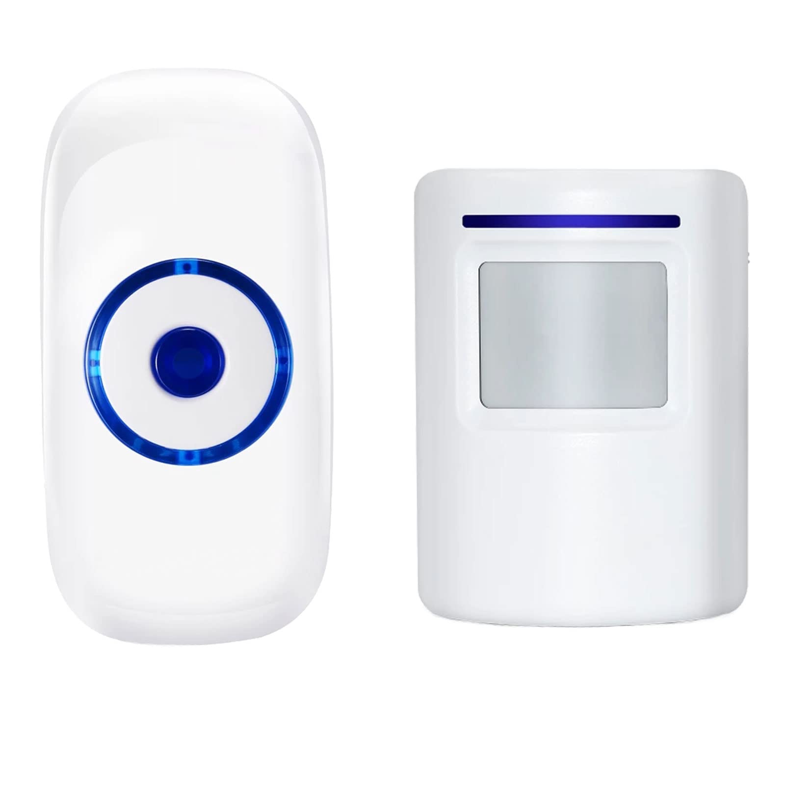 Wireless Home Security Driveway Alarm, Enegg Entry Alert, Visitor Door Bell Chime with 1 Plug-in Receiver and 1 PIR Motion Sensor Detector Alert System, Quality Sound and LED, 36 Melodies
