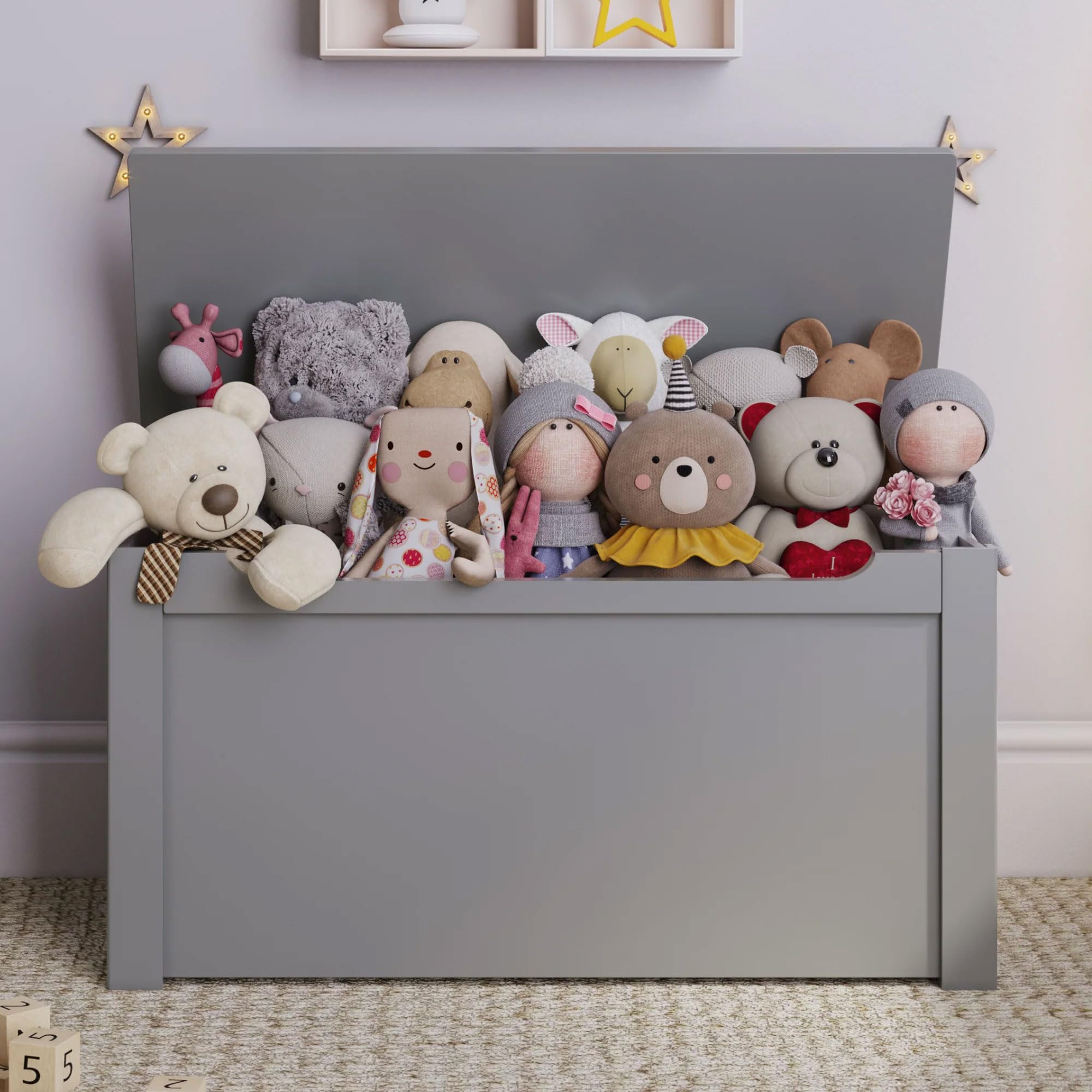 Sturdis Premium Quality Wooden Toy Box - White: Organize and Store Your Child's Toys in Style!