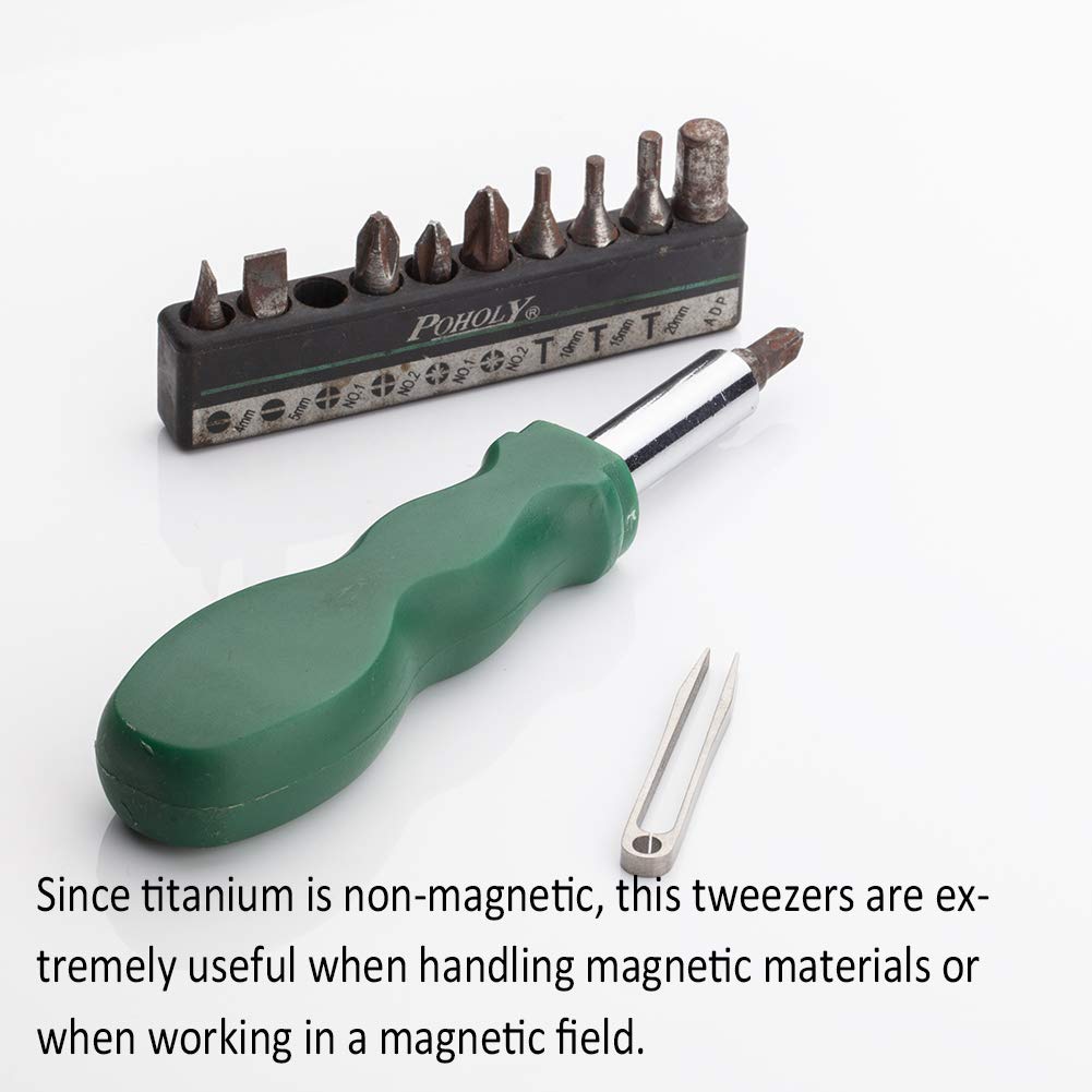 Titanium Alloy Tweezers Eyebrow Tweezers EDC Tool Food Grade Tweezers Splinter & Tick Removal Tool Lightweight Professional and Personal use(S)